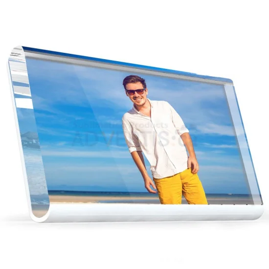 Sublimation Glass Crystal Photo Frame Round Edge, 20x11.7 cm.