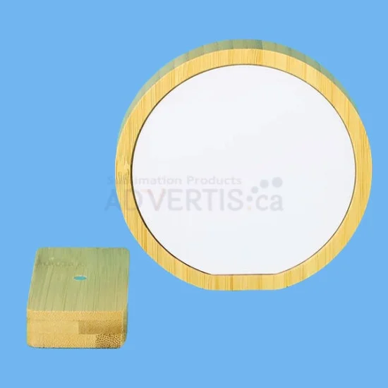 Sublimation Bamboo Frame with Magnet, Round, 12.4x10.9 cm