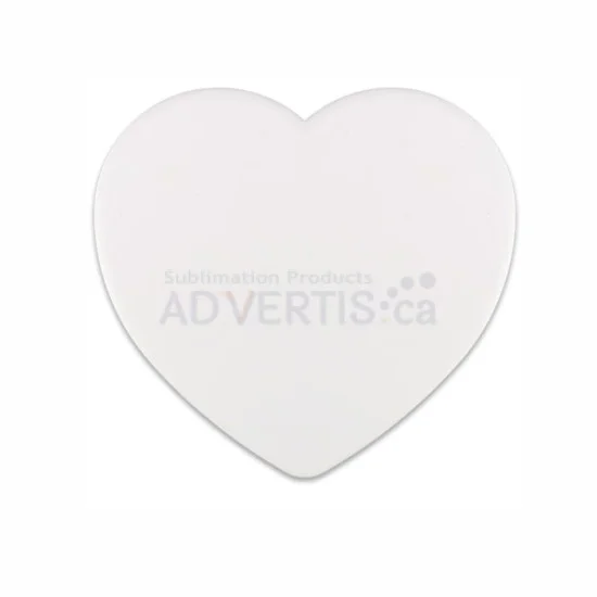 Sublimation Heart Shape Ceramic Mug Coaster, 10 cm (4 pcs) - CSR-CER-HRT