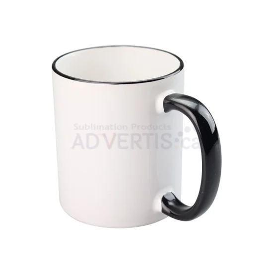 11oz. Sublimation Black Rim and Handle Ceramic Coffee Mug With ...