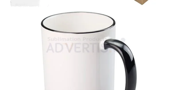 11oz. Sublimation Black Rim and Handle Ceramic Coffee Mug With ...