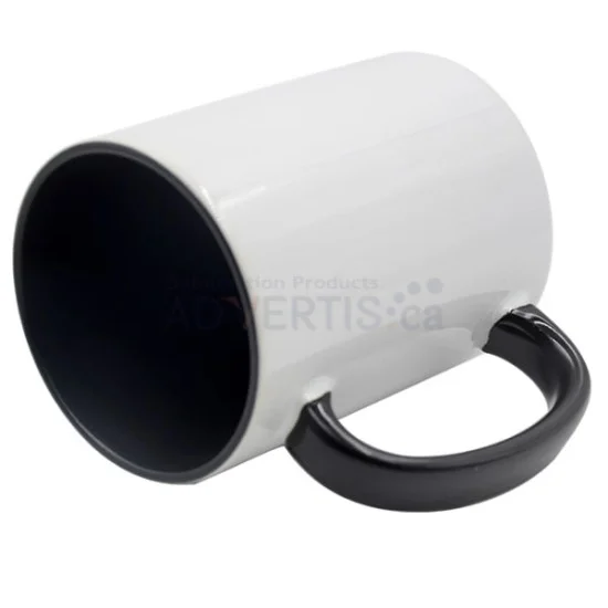 15oz. Sublimation Inner and Handle Black Ceramic Coffee Mug