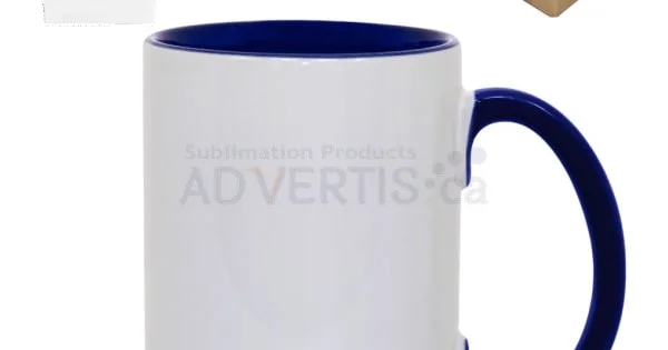 15oz. Sublimation Inner and Handle Dark Blue Ceramic Coffee Mug