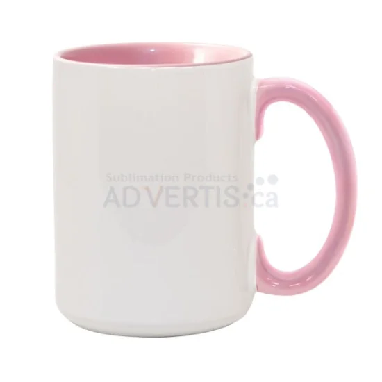 15oz. Sublimation Inner and Handle Pink Mug with Individual Gift Box ...
