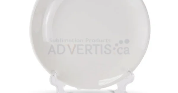 6" Sublimation White Round Ceramic Plate, 15.2 cm. - PL6-3D